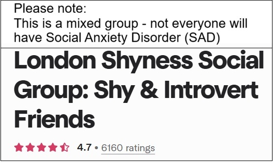 Group Overview - London Shyness Meetup Group | Social Anxiety Alliance UK